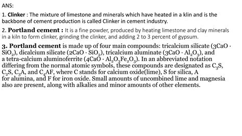 Cement Class 12 Notes Of Cement Chapterpdf