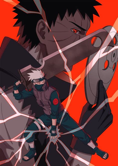 Hatake Kakashi And Uchiha Obito Naruto And 1 More Drawn By Jrkain