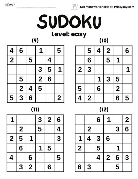 Sudoku Fácil Para Niños Imprimible Gratis 6x6