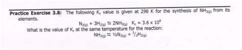 Solved The Following Kc Value Is Given At K For The Chegg
