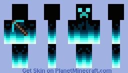 Neon Creeper Green Minecraft Skin