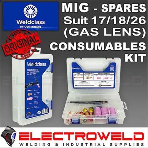 Weldclass 171826 Gas Lens Tig Welding Torch Consumables Spares Kit