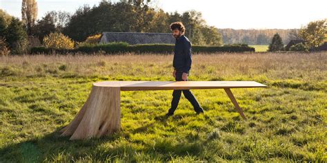 Raw Tree Stump Seamlessly Extends Into A Polished