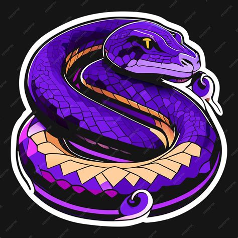Premium Vector Amethystine Scrub Python Sticker Illustration