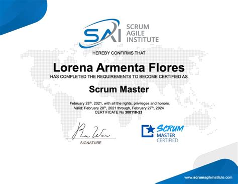 Lorena Armenta Flores On Linkedin Scrummaster Certificadodigital
