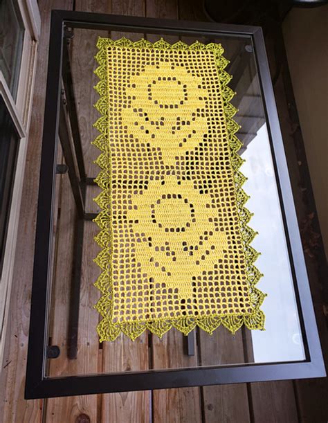 Sunflower Table Runner Crochet Pattern Ribblr