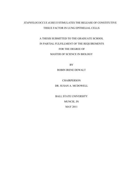 Tissue Factor In Lung Epithelial Cells