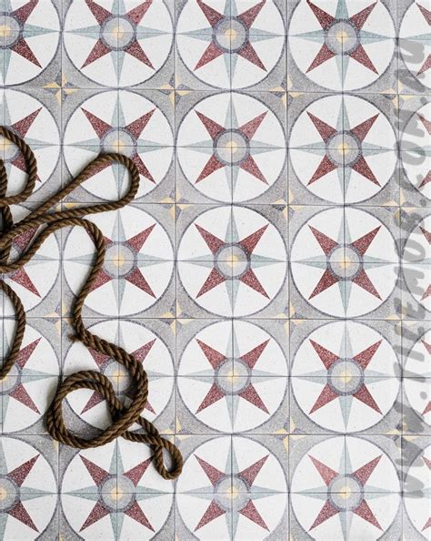 Compass Large Sibella Court Tradewinds Encaustic 300x300mm The Tile Mob