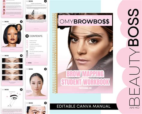 Brow Mapping Editable Workbook Brow Mapping Student Practice Eyebrow