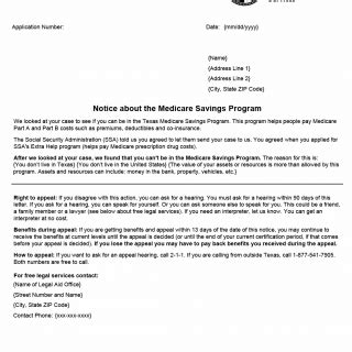 Tx Hhs Form H1200 Msp D Medicare Savings Program Denial Notice