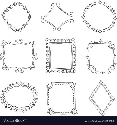 Collection Decorative Loop Frames Royalty Free Vector Image