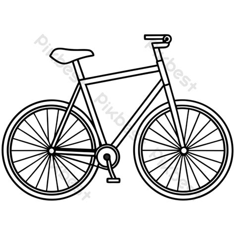 Sleek Bicycle Outline Vector Art Png Images Eps Free Download Pikbest