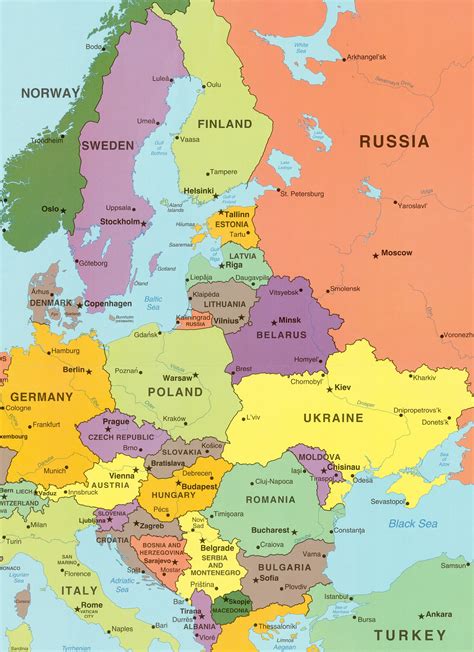 Digital Political Colorful Map Of Europe Ready To Print Map Etsy