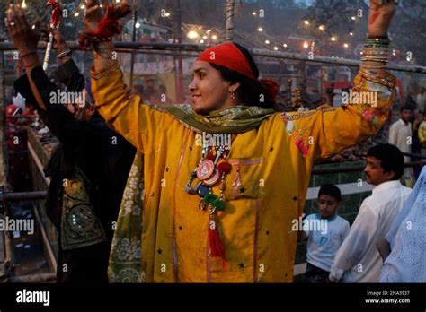 Pakistani Devotees Dance At A Shrine Of Famous Sufi Madhu Lal Shah