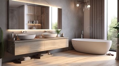 Contemporary Bathroom Furnishings A 3d Rendering Background Luxury