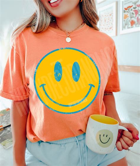 Retro Smiley Face Png Retro Png Smiley Face Shirt Happy Face Yellow