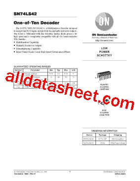 Sn74ls42 Datasheetpdf On Semiconductor