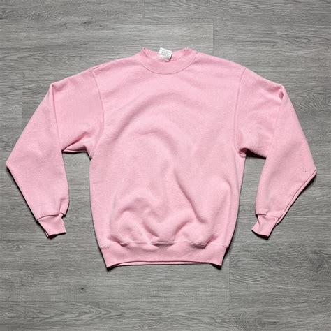 Hanes Pink Crewneck Womens Size Large Made In Usa Depop