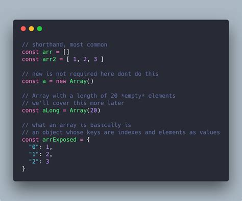 Arrays Javascript Javascript Arrays How To Create An Array In