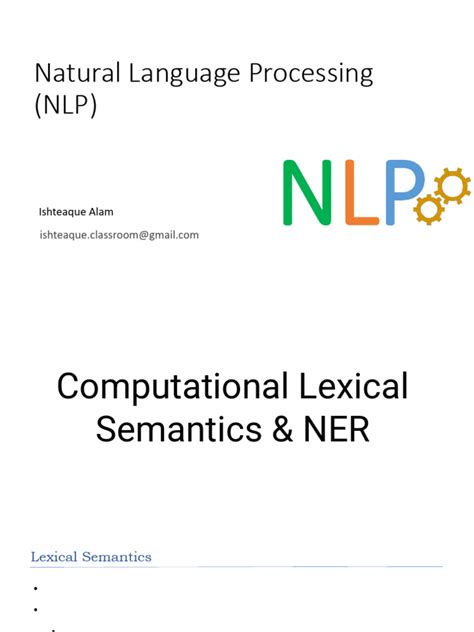 Lecture 12 Lexical Semantics Pdf