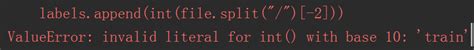 Valueerror Invalid Literal For Int With Base 10 Train之文件路径（linux