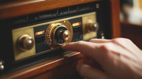 A Person Is Pressing A Button On A Radio Stock Illustration Illustration Of Radio Panel