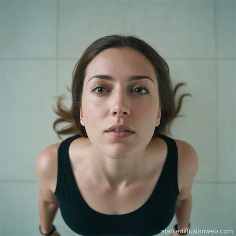 Woman Gazing Straight Ahead From Above Stable Diffusion Online