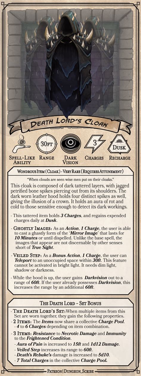 Oc Art Item Death Lords Cloak By Dungeon Scribe Rdnd