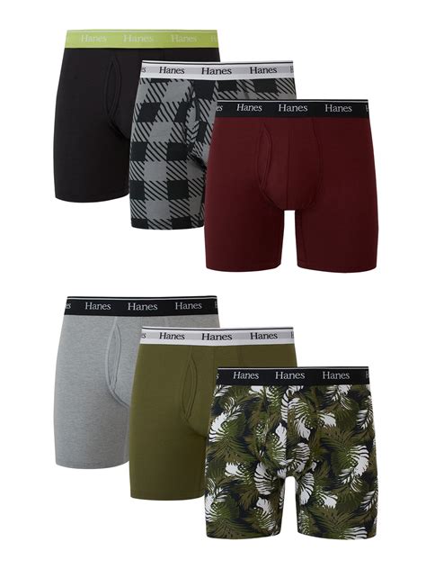 Hanes Originals Mens Boxer Briefs Moisture Wicking Stretch Cotton