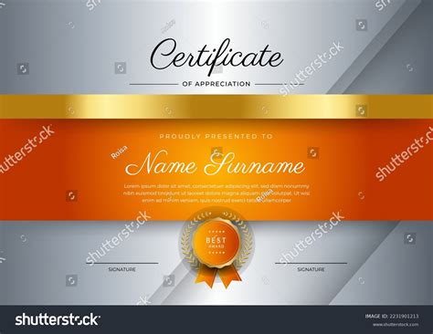 Certificate Design Vector Diploma Certificate Employee Stock Vector Royalty Free 2231901213