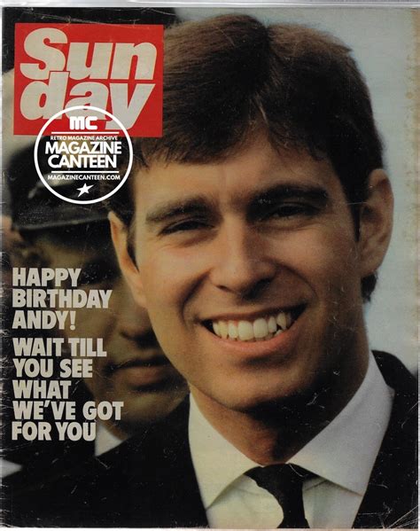 Sunday Magazine Rosanna Arquette Prince Andrew Magazine Canteen