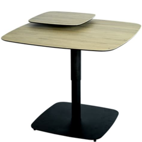 Table Basse Concept Carrée Plateau Double Couleur Plateau Céramique Bois Type De Pied Pied