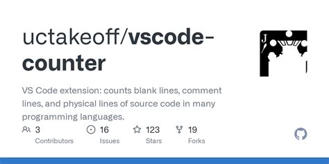 GitHub Uctakeoff Vscode Counter VS Code Extension Counts Blank Lines Comment Lines And