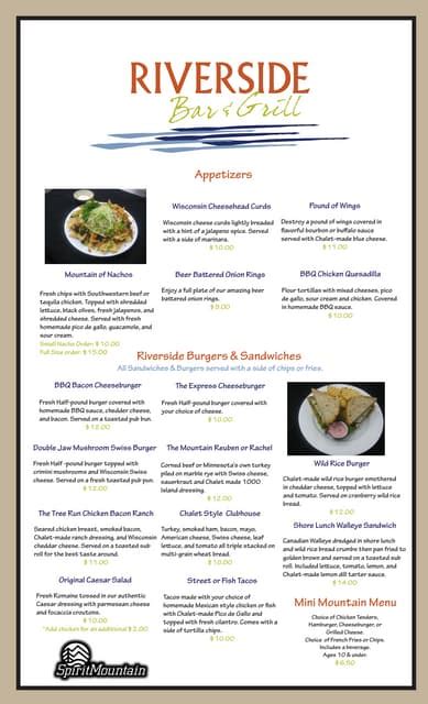 Menu Riverside Pdf