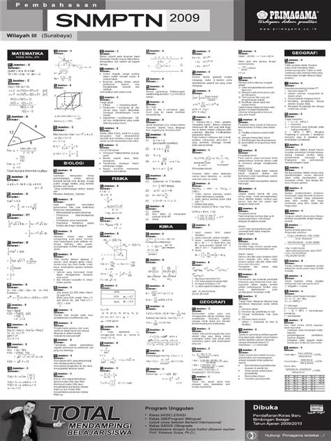 Pemb Snmptn09 Kodesoal 276 Harikedua Primagama Kompas Jatim Pdf