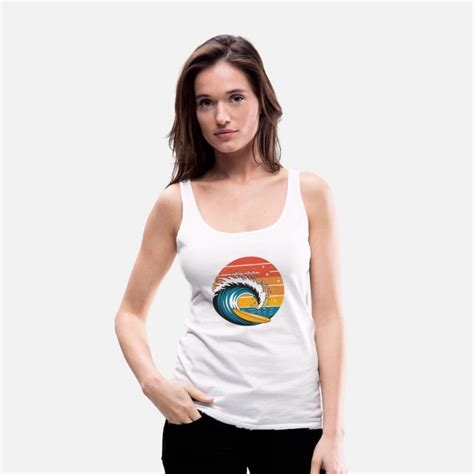 End Of Summer Surfing Design On Womens Premium Tank Top Aart Stroke