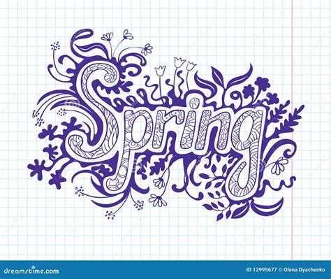 Spring Doodles Stock Vector Illustration Of Leaf Botany 12995677