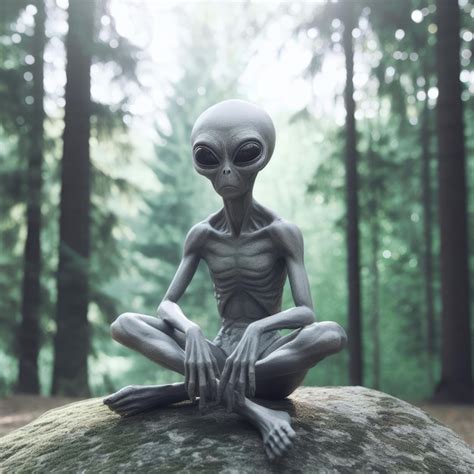 Premium Photo Grey Alien In The Forest