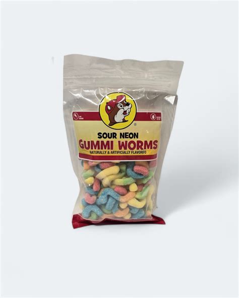 Buc Ees Sour Neon Gummi Worms Texan Temptations
