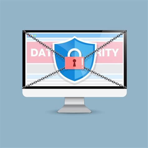 Premium Vector Concept Is Data Security Shield On Computer Desktop Or