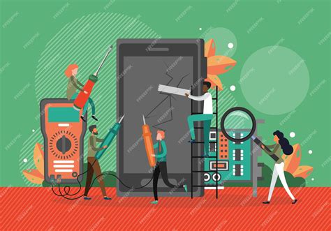 Ilustración De Vector De Concepto De Servicio De Reparación De Teléfono