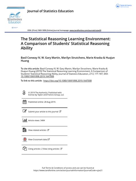 Statistical Reasoning Learning Environment A Comparison Of Students Statistical Reasoning Learning Environment A Comparison Of Students