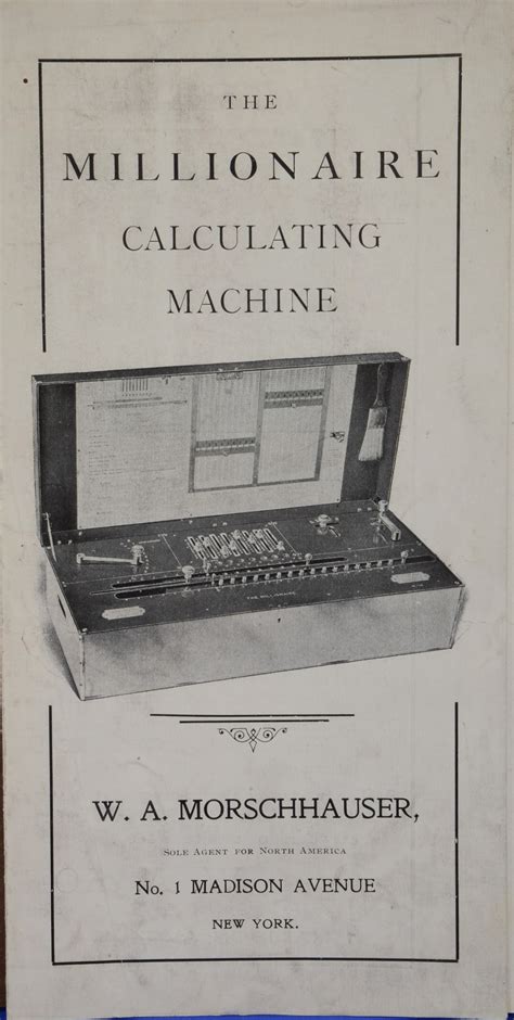 Leaflet The Millionaire Calculating Machine Smithsonian Institution