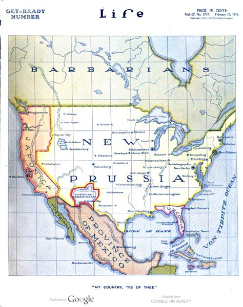 Us Propaganda Map Of What Would Happen To The Us If The Central Powers