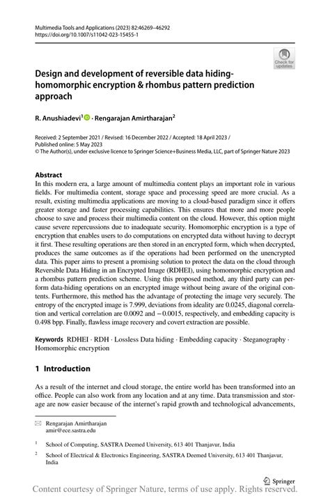 Design And Development Of Reversible Data Hiding Homomorphic