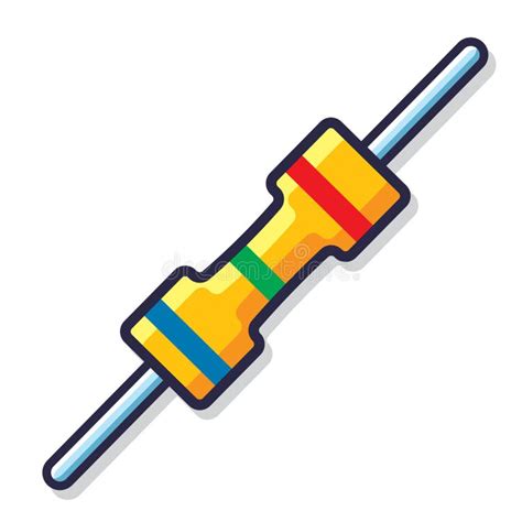 Resistor Electronic Device Isolated Cartoon Vector Illustration In Flat