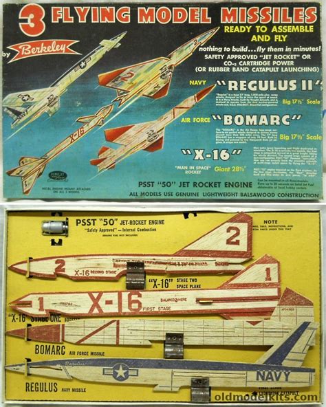 Berkeley 3 Flying Model Jetex Missiles Regulus Ii Bomarc X 16 Two