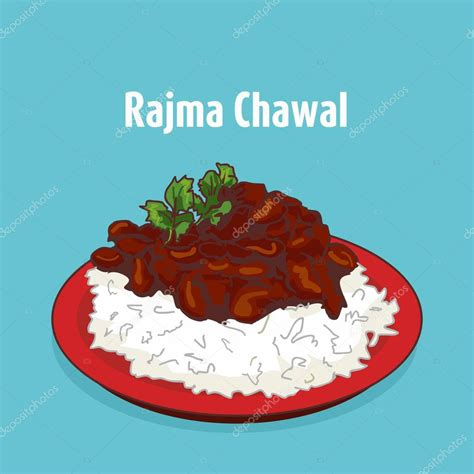 Rajma O Razma Chawal Norte De La India Vector De Alimentos Ilustración 2023