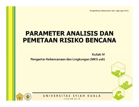Analisis Dan Pemetaan Risiko Bencana Mks 106 Kuliah Iv Studocu