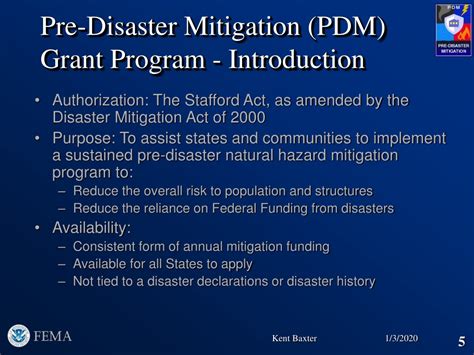 Ppt Overview Of The Fy 05 Pre Disaster Mitigation Pdm Grant Program